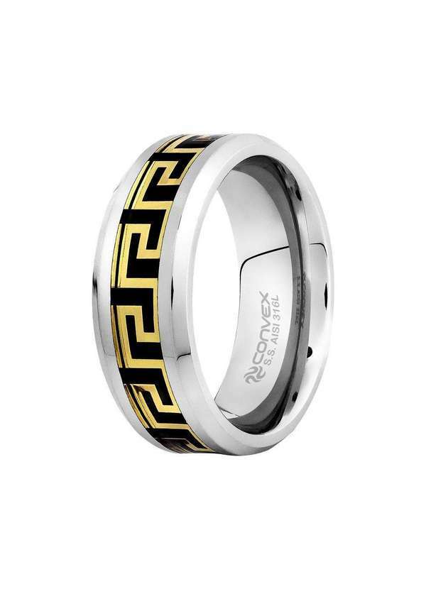 Anel Arken de Aço com Fibra de Carbono e Ipg Prata - Convex