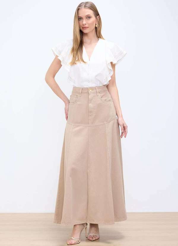 Saia de Sarja Pala Cadeira Baixa Marrom - Laccord