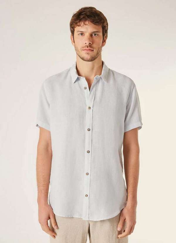 Camisa Pf Mc Linho Reserva Azul - Reserva