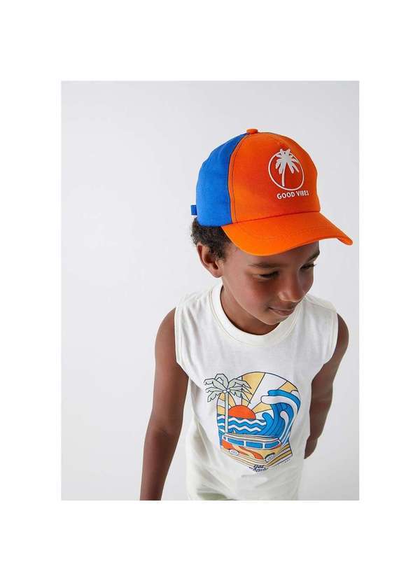 Boné Sarja Infantil Menino Estampado Laranja - Heringx
