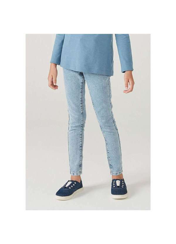 Calça Jeans Super Skinny Infantil Menina com Elastano Azul - Heringx