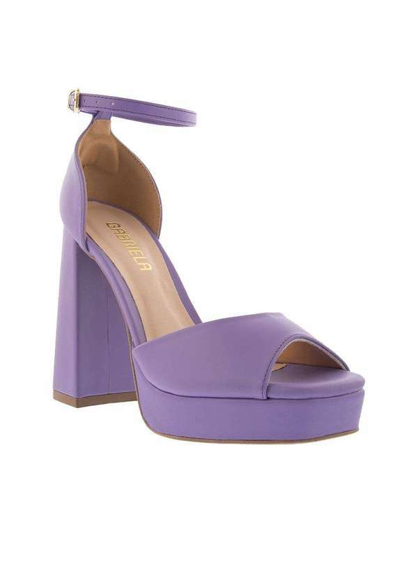 Sandália Gabriela Meia Pata Tira Larga Pespontos Lilás Roxo - Studio Z