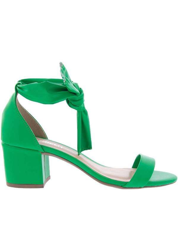 Sandália Gabriela Salto Grosso Amarração Verde Verde - Studio Z