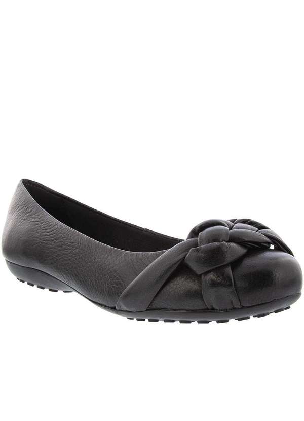 Sapatilha Bottero Detalhe Tressê Couro Preto Preto - Studio Z