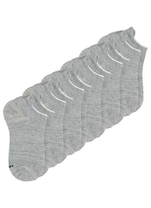 Kit com 6 Meias Cano Curto Lupo 4536-001 Cinza - Meias Sao Jorge