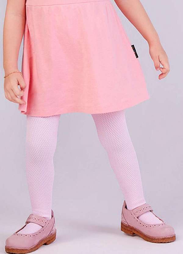 Meia Calça Bebê Fio 70 Cute Lobinha 2554-001 522-Rosa - Meias Sao Jorge
