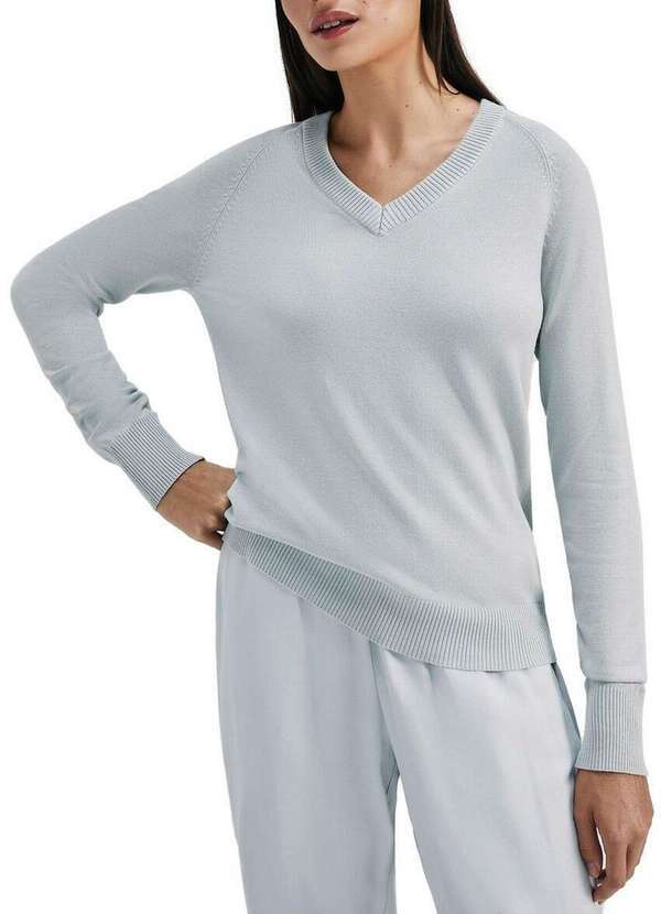 Suéter Feminino Hering K5gl 3a-Cinza-Claro - Meias Sao Jorge