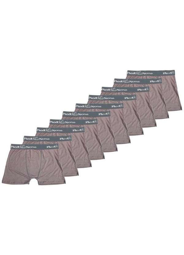 Kit com 10 Cuecas Boxer Red Nose 320 Cinza - Meias Sao Jorge