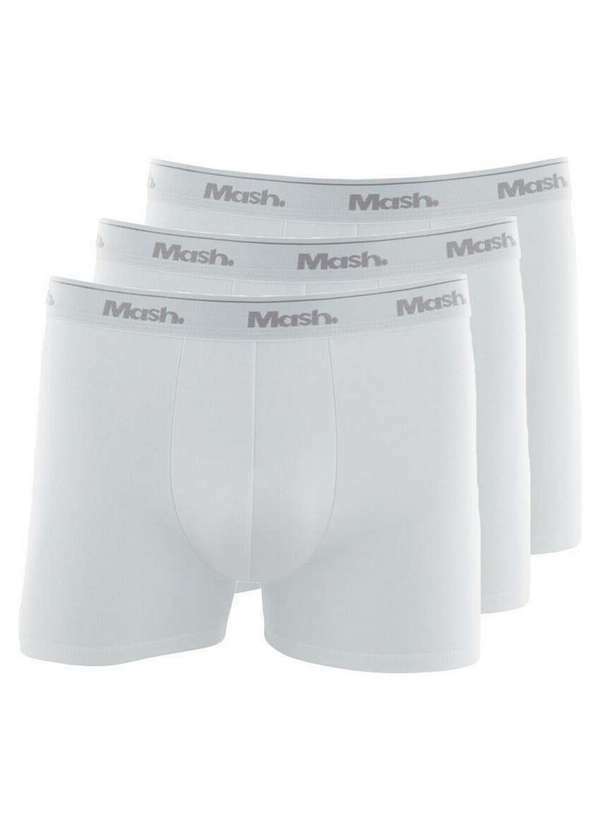 Kit com 3 Cuecas Boxer Mash 170.26 Branco - Meias Sao Jorge