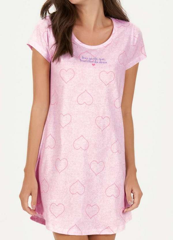 Camisola Feminina Curta Cor com Amor 12778 Rosa - Meias Sao Jorge