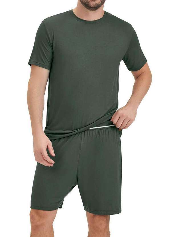 Pijama Masculino Curto Kaputz 2030037 Verde - Meias Sao Jorge