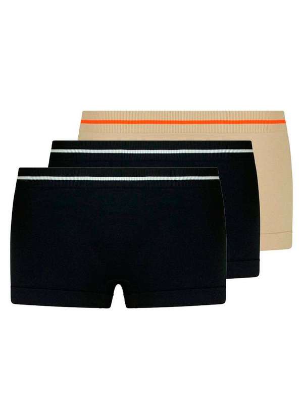 Kit com 3 Calcinhas Infantil Lobinha 18720-001 Preto-Natural-Peach ...