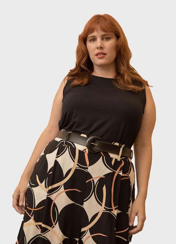Cinto Básico Plus Size Preto - Flaminga