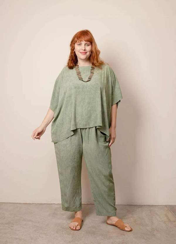 Conjunto Glória Plus Size Verde - Flaminga