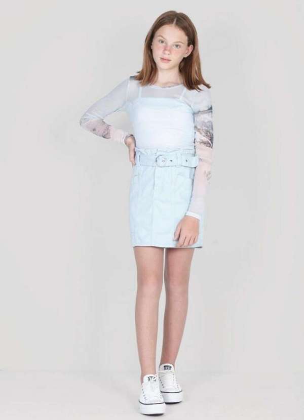 Blusa Justa de Tule Sublimadadimy Candy Azul - Dimy