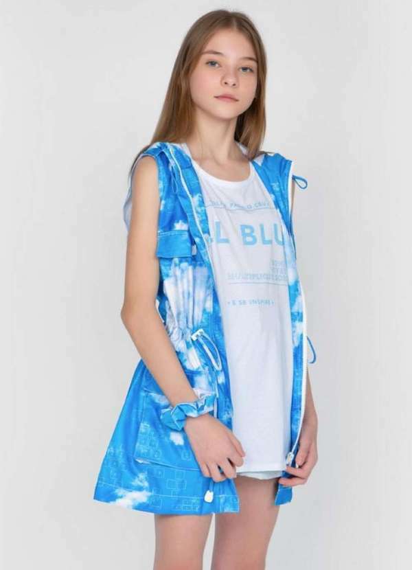 Regata Dimy Candy Ampla Estampada Branco - Dimy