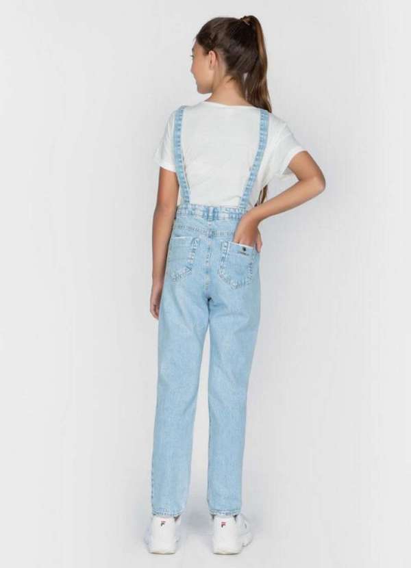 Calça Jeans Infantil Mom com Suspensóriodimy Candy Multicores - Dimy