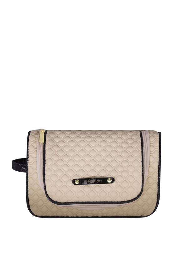 Necessaire de Viagem com Potes Glitter Le Postiche Bege - Le Postiche