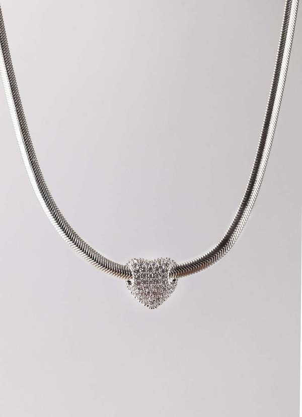 Colar Design Texturizado Pingente Coração Fashion Branco - Salvatore ...