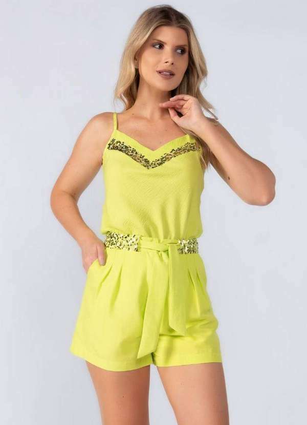 Shorts Curto Paete com Bolsos Verde - Lamis