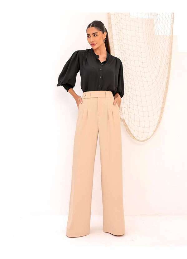 Calca Dot Clothing Alfaiataria Bege Bege - Dress Us