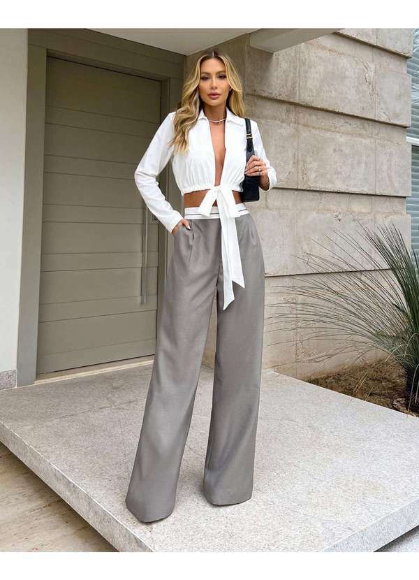 Calca Dot Clothing Cos Estilizado Bege Bege - Dress Us