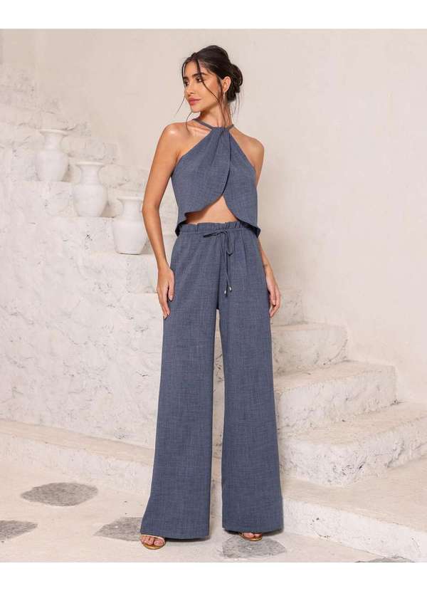 Conjunto Dot Clothing Transpassado Azul Azul - Dress Us