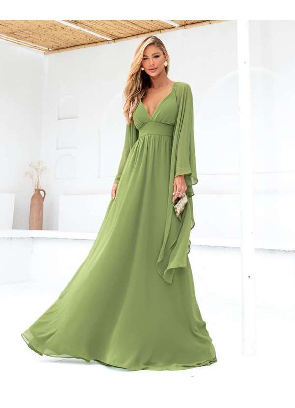 Vestido Dot Clothing Longo Verde Verde - Dress Us