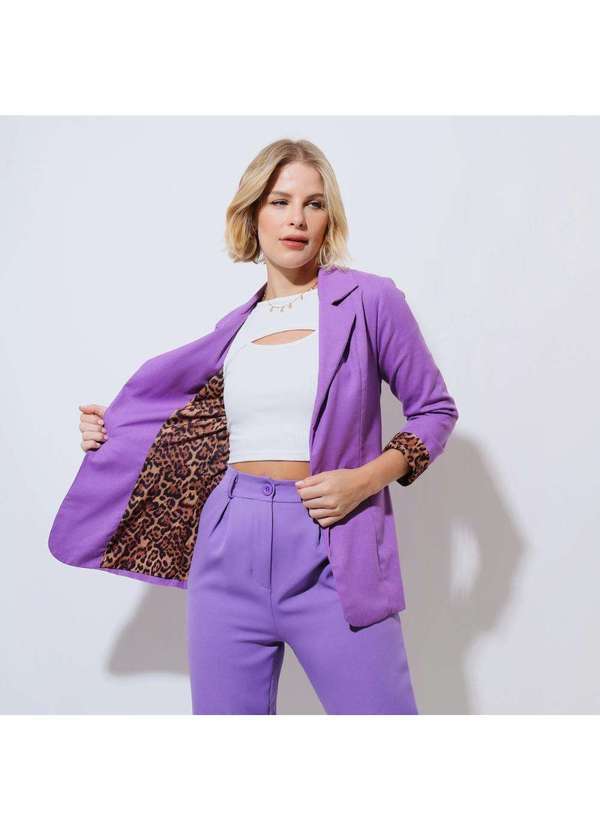 Blazer Eight Brand Viscolinho Graziela Feminino Violeta - Eight Brand