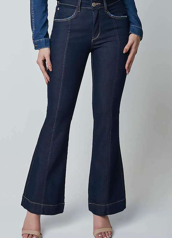Calca Jeans Feminina Flare Linda Z 201623138 Azul Azul - We Happy