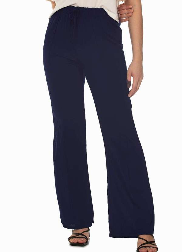 Calca Pantalona Viscose Vinco Zipituka 979 Azul Escuro Azul - Osmoze
