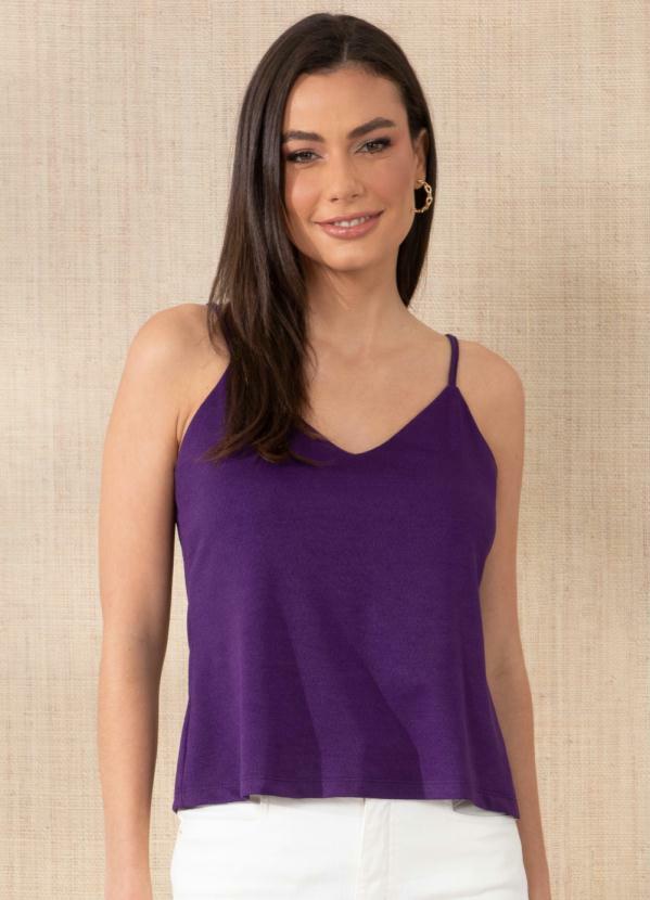 Blusa Roxa com Amarração nas Costas - Quintess