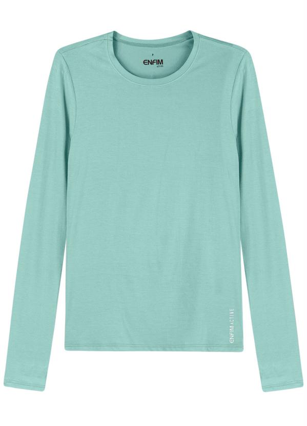 Blusa Azul Turquesa em Viscose com Refletivo - Enfim