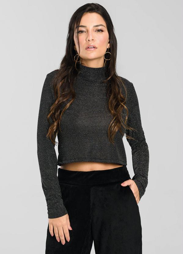 Blusa de Lurex Preta - Miss Peck