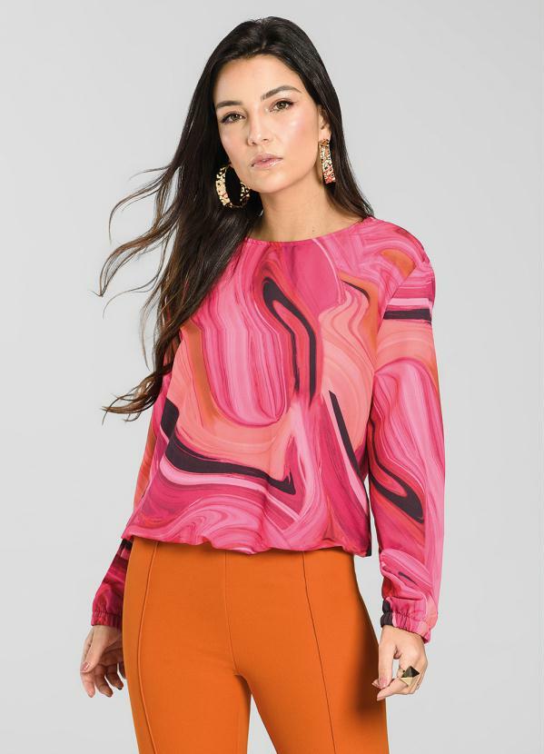 Blusa Estampada Rosa - Miss Peck
