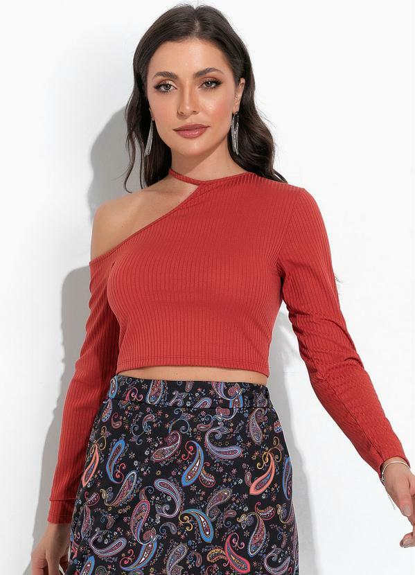 Blusa Ferrugem em Canelado - Moda Pop