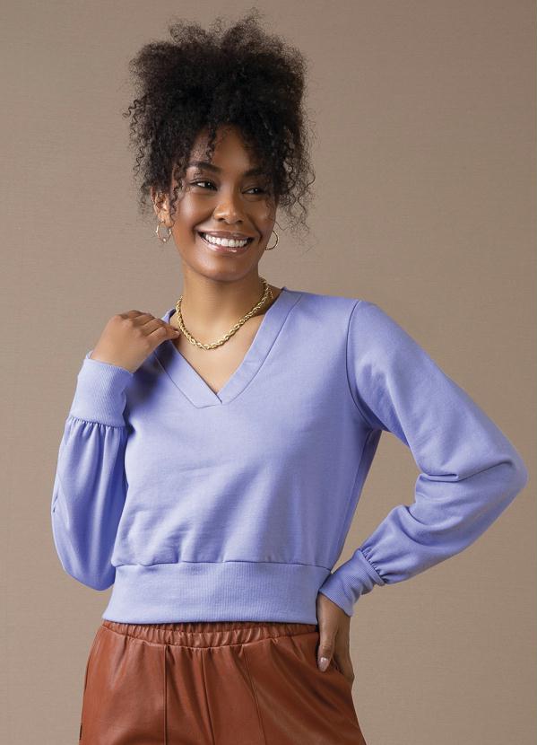 Blusão Feminino em Moletom Roxo - Habana