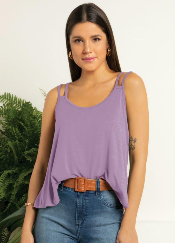 Blusa Roxa com Alças Duplas - Quintess