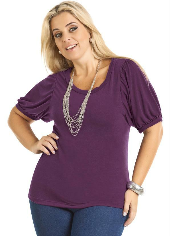 Blusa Roxa Manga Fofa com Punho - Marguerite