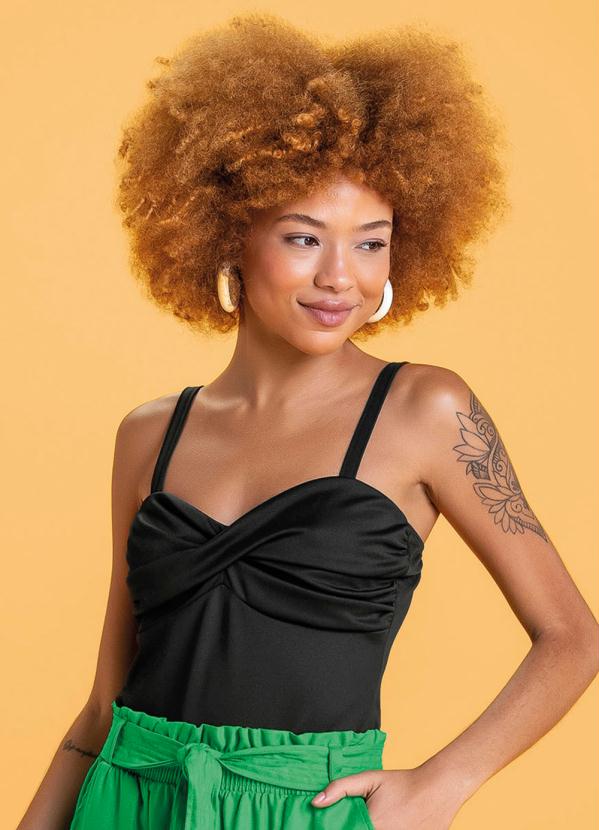 Body Decote Coração Preto - Marialicia