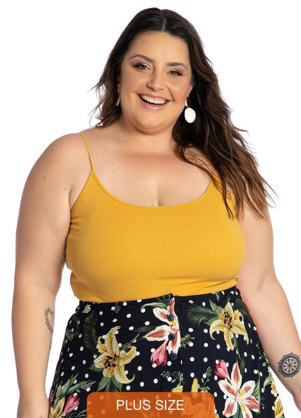 Body Feminino Plus Size Dani Amarelo - Miss Masy Plus