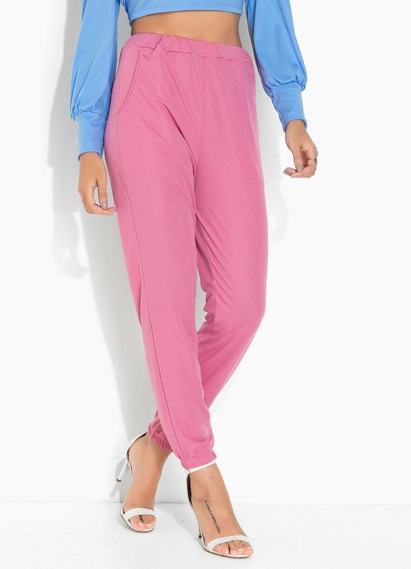 Calça Rosa com Bolsos Funcionais - Moda Pop