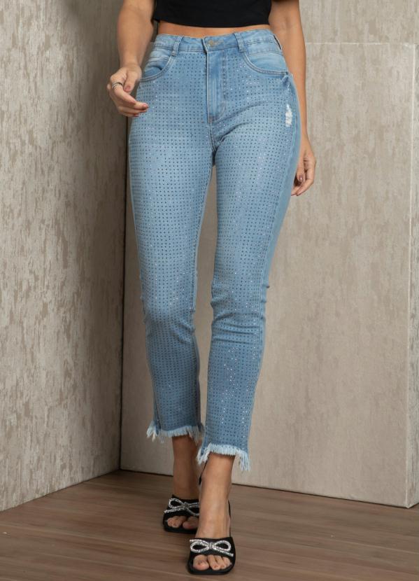 Calça Azul Claro com Brilhos - Quintess