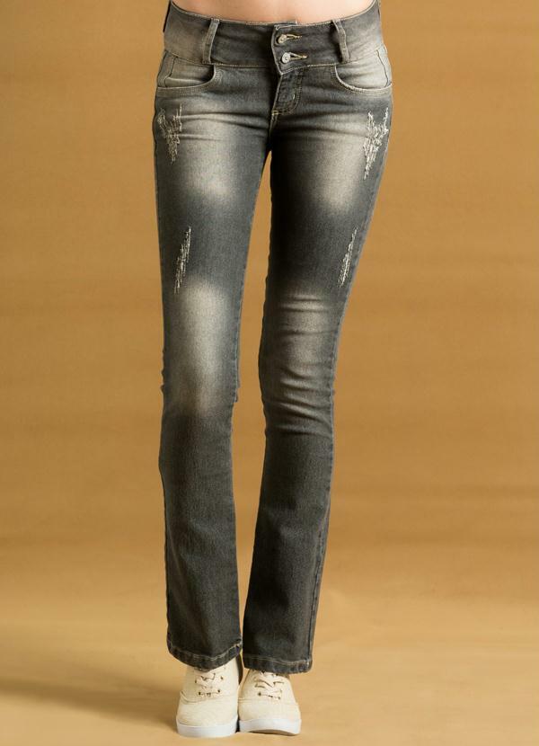 Calça Jeans Puída Cinza - Quintess