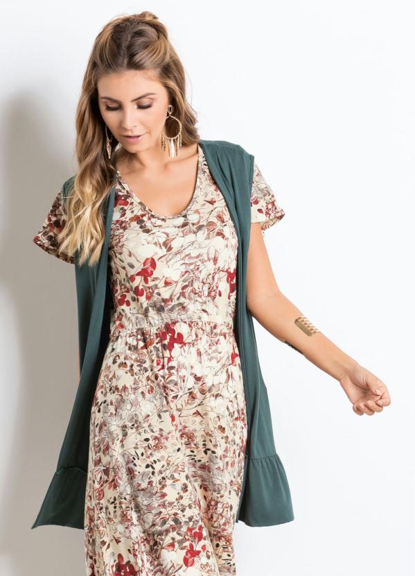 Colete Verde Quintess com Babado - Quintess