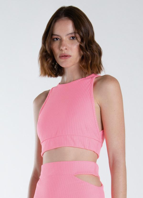 Blusa Cropped Neon Rosa - Enfim
