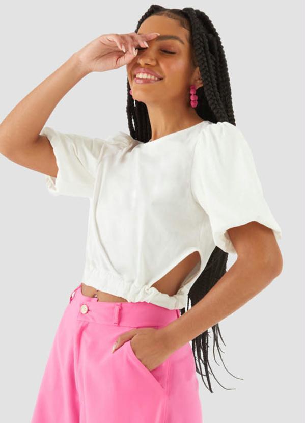 Blusa Cropped Off White - Malwee