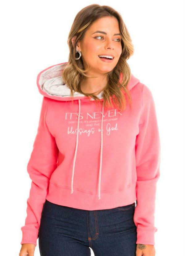 Blusão Feminino de Moletom Rosa - Rovitex
