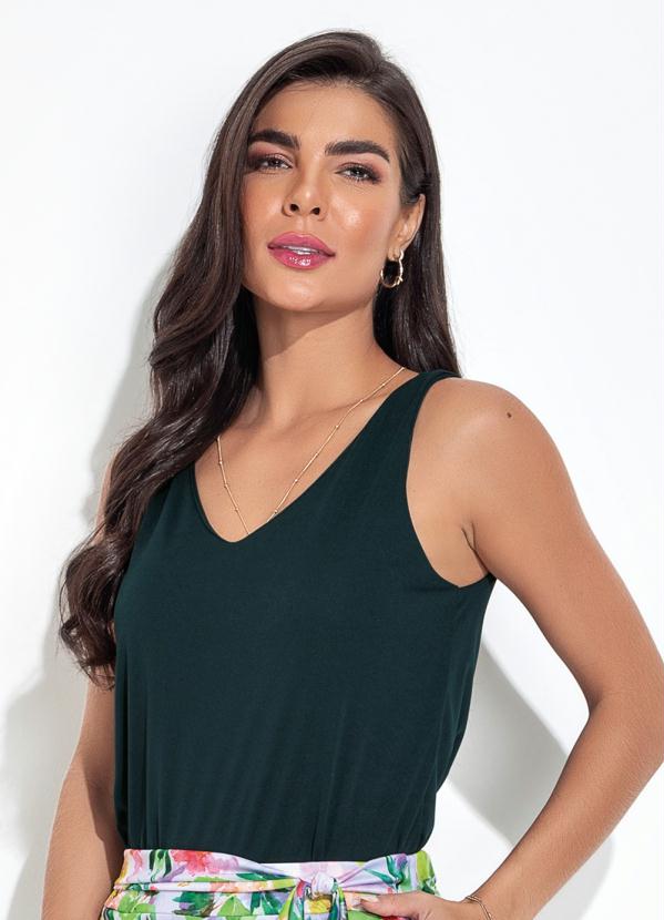 Blusa Verde Escuro em Malha - Moda Pop