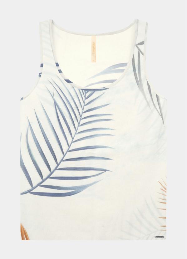 Regata Malha Estampada Off White - Lunender Feminino